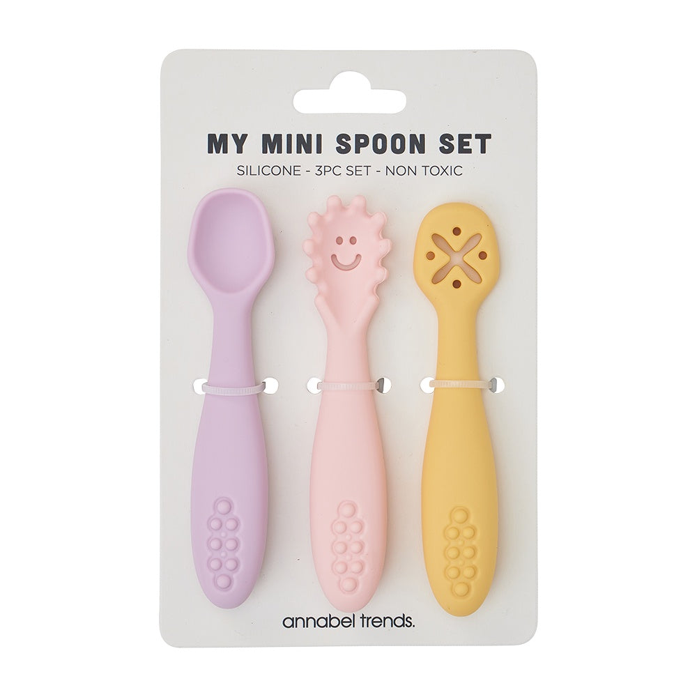 Silicone My Mini Spoon Cutlery Set (3pc): Sunset – The Sensory Studio
